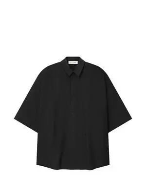 Fear Of God Silk-blend 3/4 Sleeve Button-up Shirt - Black