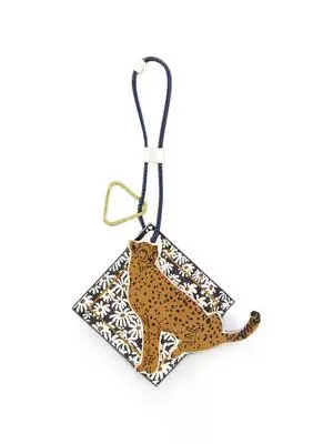 INOUI EDITIONS Pampa Leopard-print Keyring - Black