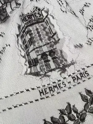 Hermès Floral-lace Cotton Shawl