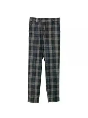 Peserico Check Pattern Glitter Detail Trousers - Blue