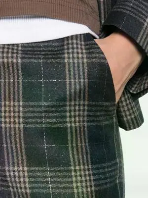 Peserico Check Pattern Glitter Detail Trousers