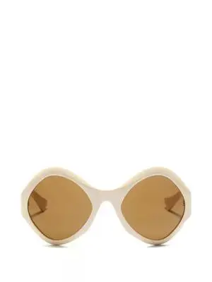 Valentino Garavani Vlogo Signature Geometric-frame Sunglasses - Neutrals
