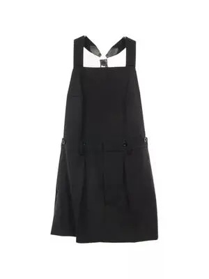 Prada Wool Gabardine Suspenders Mini Dress - Black