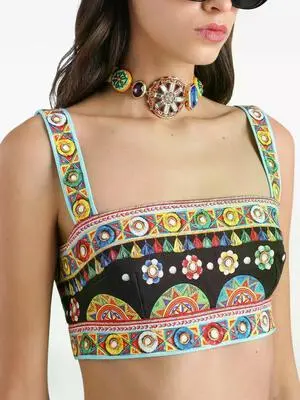 Dolce & Gabbana Carretto-print Cotton Top