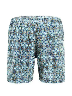 PENINSULA SWIMWEAR Santo Stefano Geometric Print Swim Trunks - Blue
