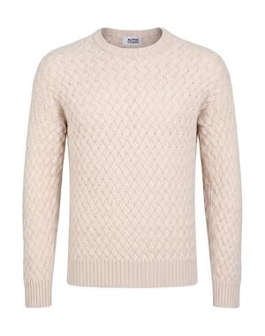 Alpha Studio Man Sweater Black Size 40 Merino Wool Beige