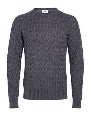Alpha Studio Man Sweater Black Size 40 Merino Wool Grey
