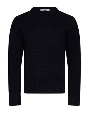 Alpha Studio Merino Wool Crewneck Sweater - Midnight Blue