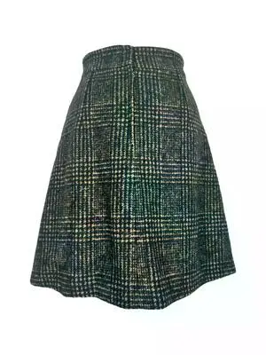 Dolce & Gabbana Plaid A-line Mini Wool Skirt