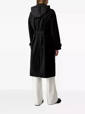 Dkny Quilted-hood Double-breasted Trench Coat