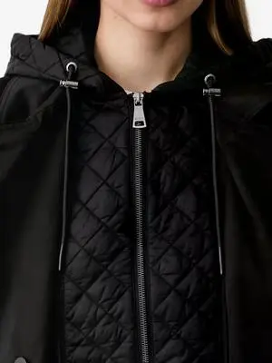Dkny Quilted-hood Double-breasted Trench Coat