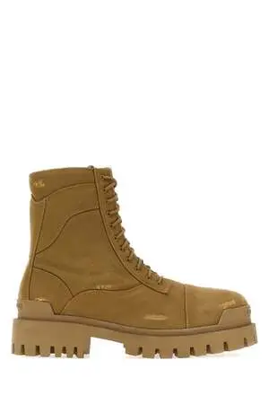 Balenciaga Balenciaga Camel Combat Ankle Boots Brown