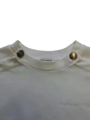 Alexander McQueen Button-embellished Cotton T-shirt