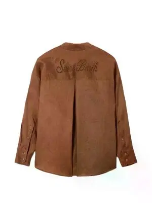 MC2 SAINT BARTH Linen Shirt With Perforated Embroidery