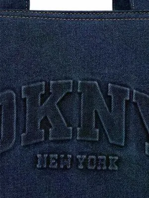 Dkny Logo-embossed Denim Tote Bag