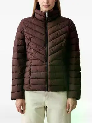 Dkny Quilted High-neck Jacket - Brown