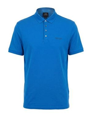 Armani Exchange Polo Shirt Bright Size Cotton - Blue