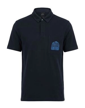 Armani Exchange Polo Shirt Sand Size Cotton - Blue