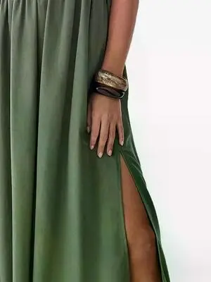 ST MRLO Side-slit Spaghetti-strap Midi Dress