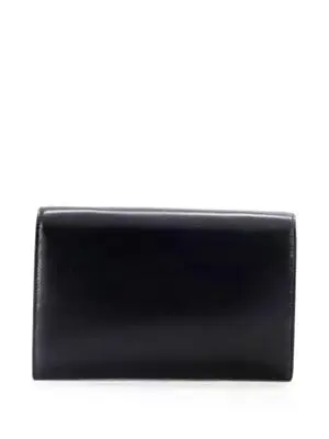 Saint Laurent Classic Monogram Flap Chain Wallet Leather Clutch Bag - Black