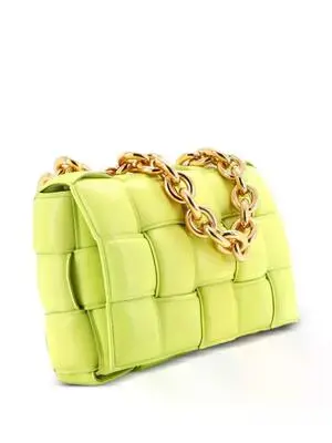 Bottega Veneta Cassette Chain Padded Maxi Intrecciato Leather Crossbody Bag - Green