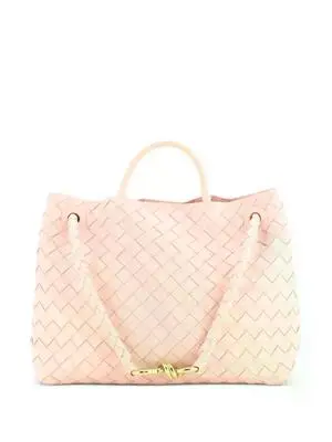 Bottega Veneta Andiamo Top Handle Bag Intrecciato Nappa Medium Satchel - Pink