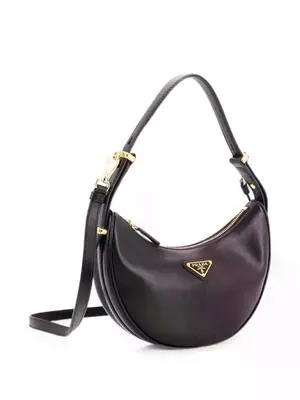 Prada Arque Half Moon Leather Small Hobo Bag