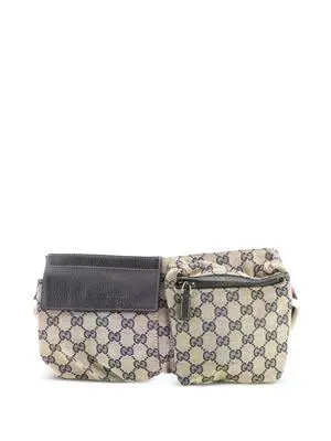 Gucci Gucci Vintage Double GG Canvas Belt Bag Blue