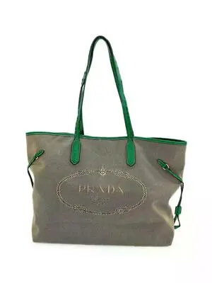 Prada 2010s Logo-print Tote Bag - Neutrals
