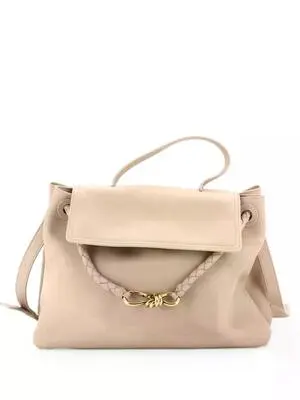 Bottega Veneta Ciao Ciao Top Handle Bag Leather With Intrecciato Detail Medium Satchel - Neutrals