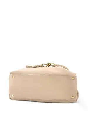 Bottega Veneta Ciao Ciao Top Handle Bag Leather With Intrecciato Detail Medium Satchel - Neutrals