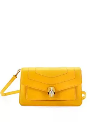 BVLGARI Serpenti Forever East West Leather Small Shoulder Bag - Yellow