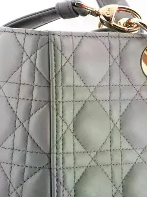 Dior Lady Lambskin Cannage Quilt Large Tote Bag - Grey