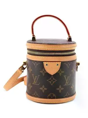 LOUIS VUITTON Cannes Handbag Monogram Canvas Nano Satchel - Brown