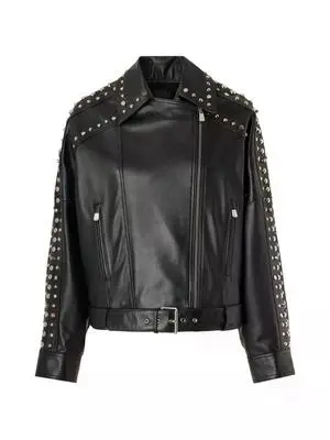 Pinko Stud-embellished Belted Jacket - Black