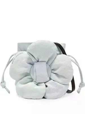 Marc Jacobs Mini Floral-appliqué Drawstring Bucket Bag - Blue