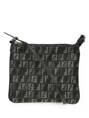Fendi 2003 Zucchino Cross Body Bag - Black