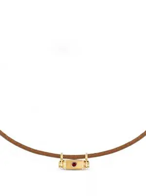 MARIE LICHTENBERG Heart Smash Garnet Locket Necklace - Gold