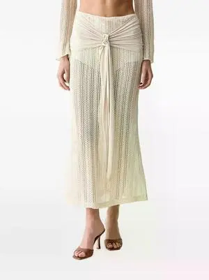 HAVEONE Open-knit Draped Maxi Skirt - Neutrals