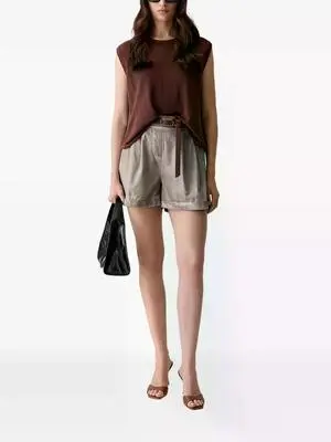 HAVEONE Belted Pleated Shorts