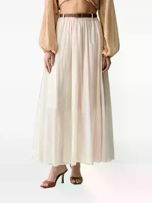 HAVEONE Elasticated-waistbelt-loops Maxi Skirt - Neutrals