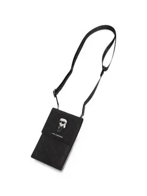Karl Lagerfeld Monogram-embossed Ikonik Phone Bag