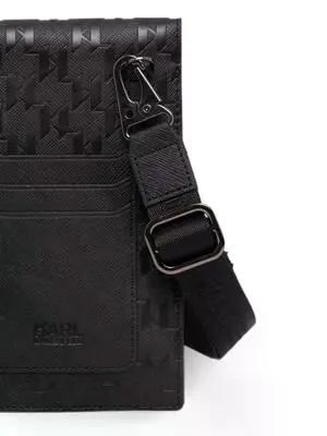 Karl Lagerfeld Monogram-embossed Ikonik Phone Bag