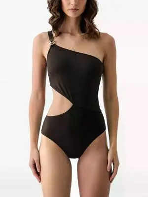 Michael Kors One-shoulder Cut-out Swimsuit - Brown