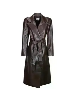 Source Unknown Briella Double-breasted Faux-leather Coat