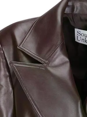Source Unknown Briella Double-breasted Faux-leather Coat