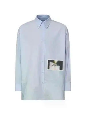 MAISON MARGIELA Graphic-print Button-down Shirt - Blue