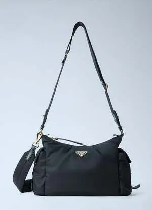 Prada Explore Large Re-nylon And Leather Shoulder Bag - Black