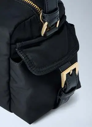 Prada Small Re-nylon And Leather Shoulder Bag - Black