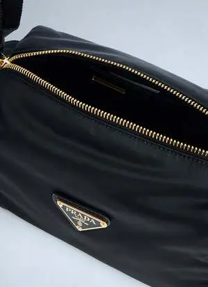 Prada Small Re-nylon And Leather Shoulder Bag - Black